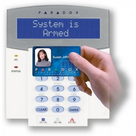 K641R+ ENG 32-символна LCD клавиатура за алармени системи Digiplex EVO с вграден четец за ...